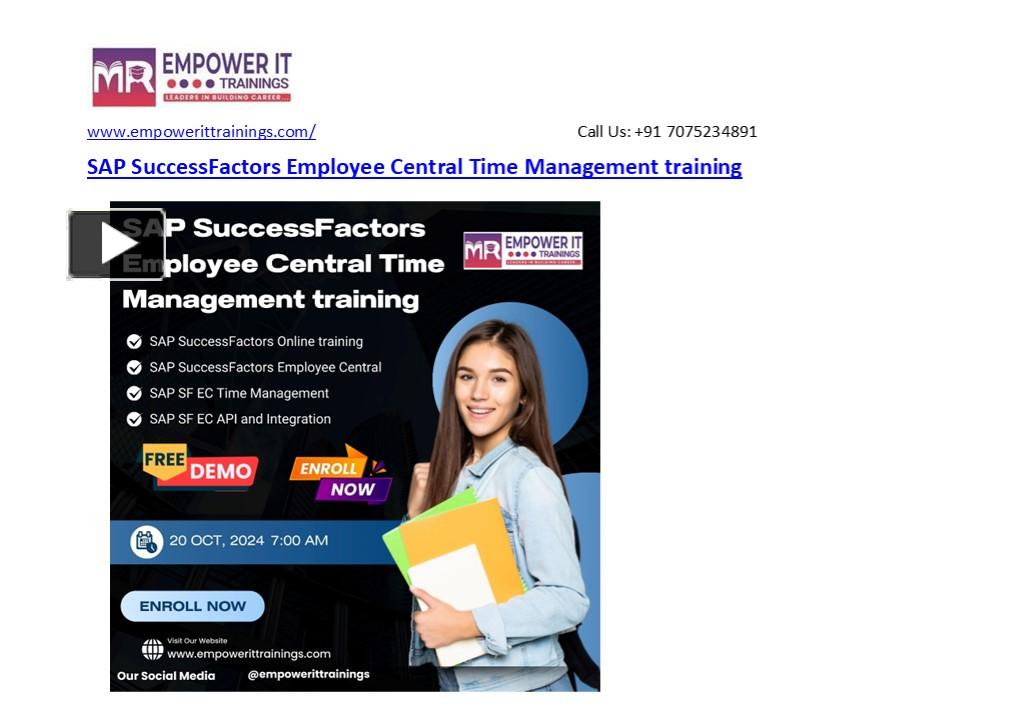 SAP SuccessFactors Employee Central Time Management training in ...