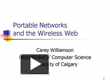 PPT – Portable Networks and the Wireless Web PowerPoint presentation ...