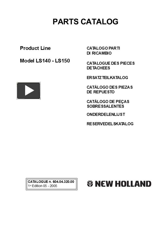 New Holland LS150 Skid Steer Loader Parts Catalogue Manual Instant ...