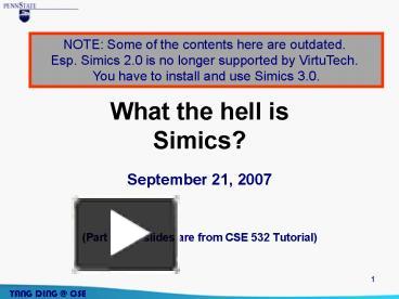 PPT – What the hell is Simics PowerPoint presentation | free to view ...
