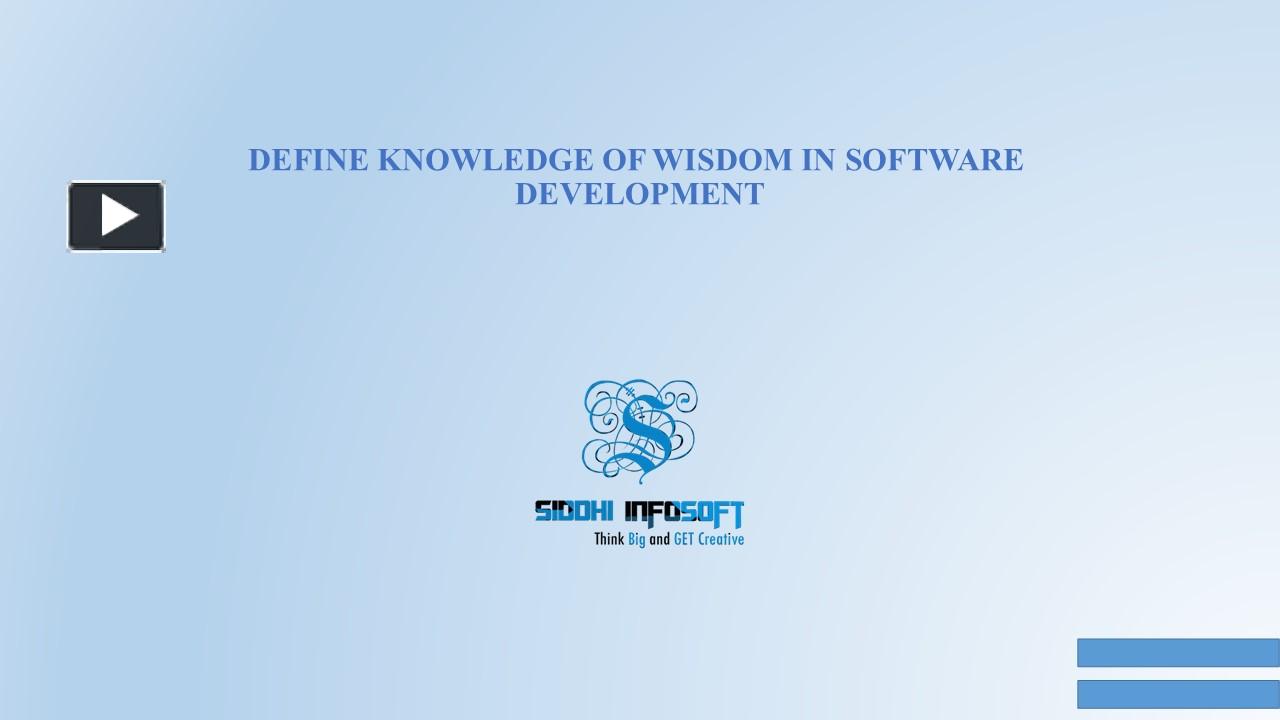 Define Knowledge and Wisdom in Software Development presentation | free ...