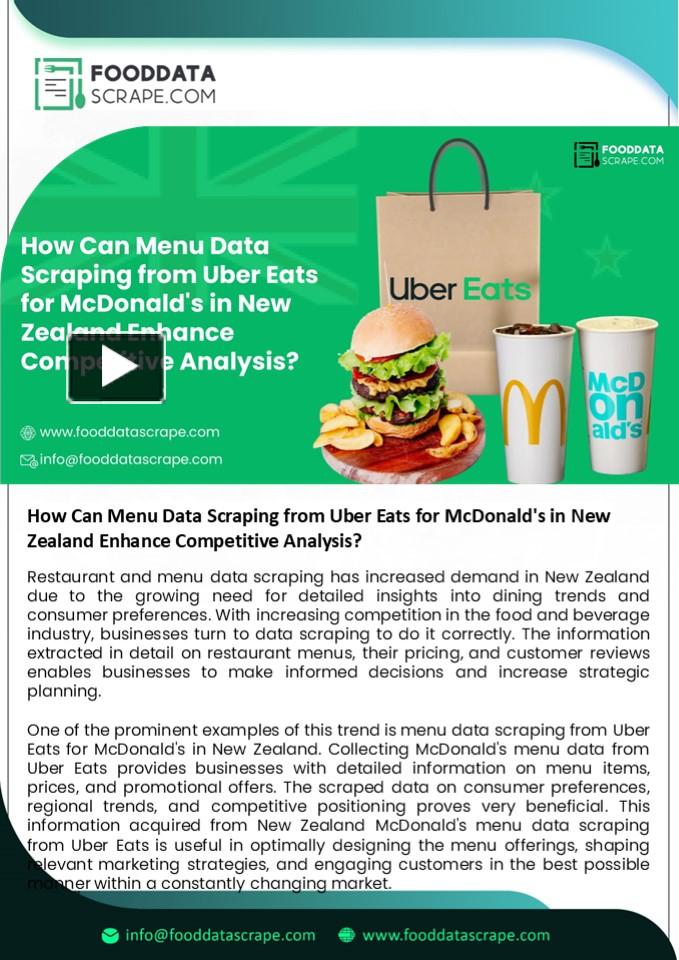 PPT – Menu Data Scraping from Uber Eats: McDonalds New Zealand Insights ...