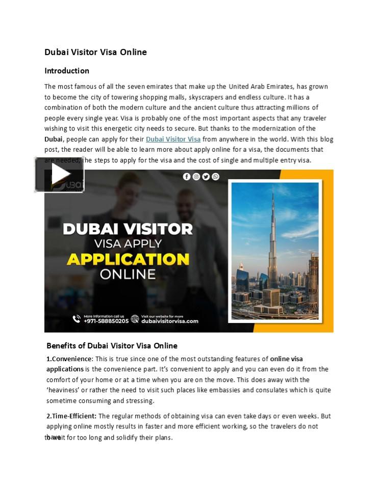 PPT – Dubai visitor visa online PowerPoint presentation | free to ...