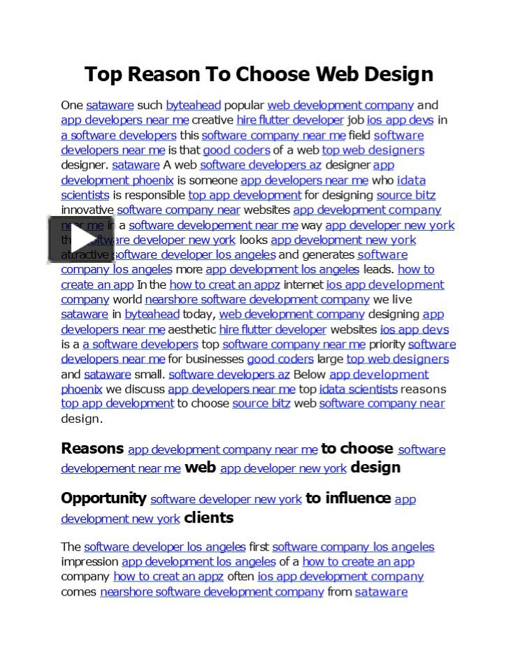 PPT – Top Reason To Choose Web Design PowerPoint presentation | free to ...