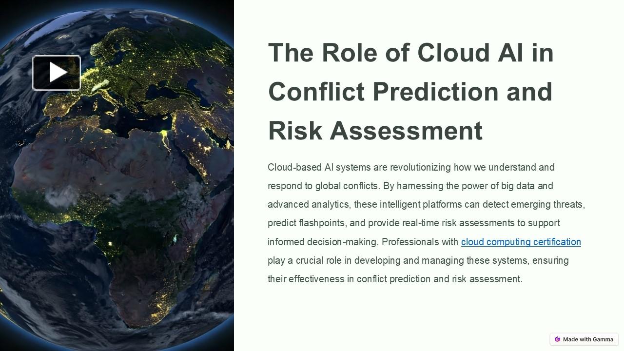 PPT – The Role of Cloud AI in Conflict Prediction and Risk Assessment ...