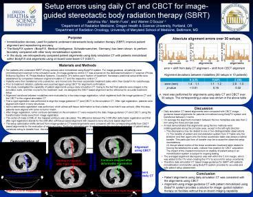Setup errors using daily CT and CBCT for imageguided stereotactic body ...