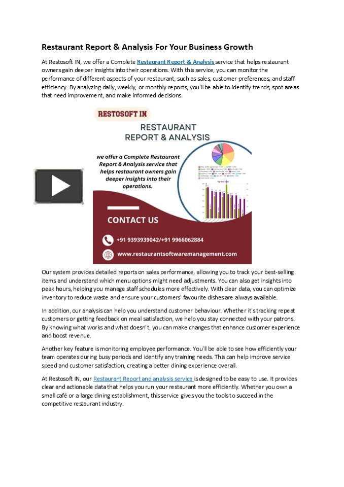PPT – Restaurant Report & Analysis For Your Business Growth PowerPoint ...