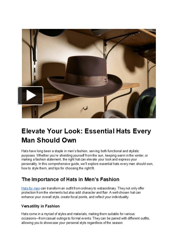 PPT – Elevate Your Look: Essential Hats Every Man Should Own PowerPoint ...