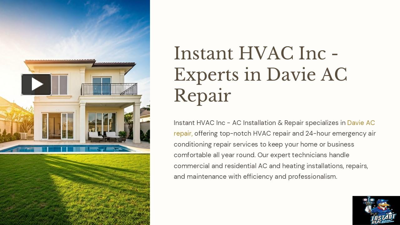PPT – Expert HVAC Repair & AC Service in Davie PowerPoint presentation ...