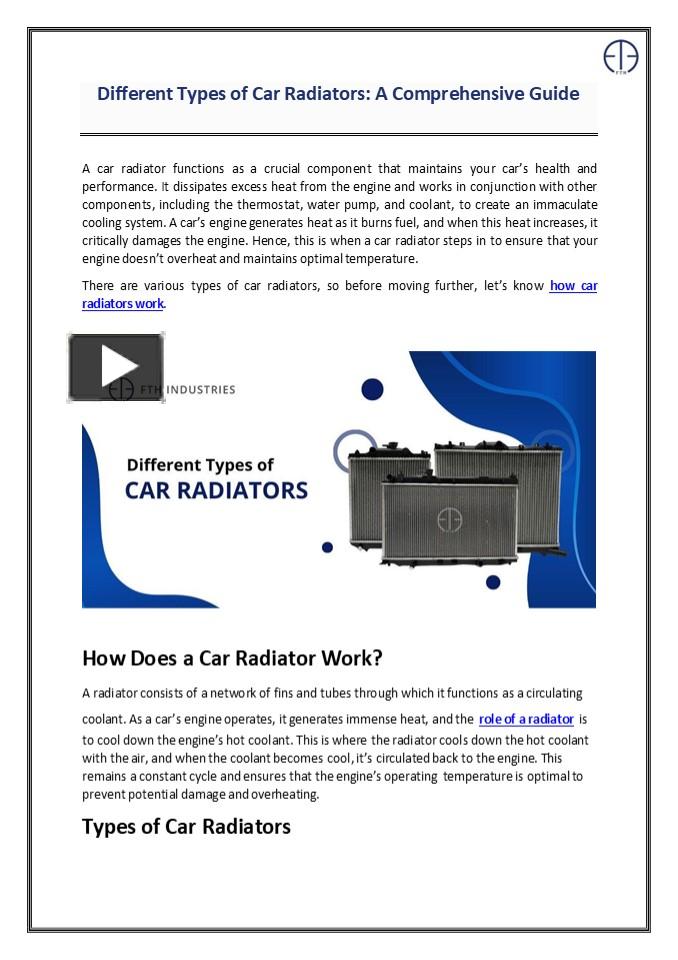 Choosing the Right Radiator: Their Types and Functions presentation ...