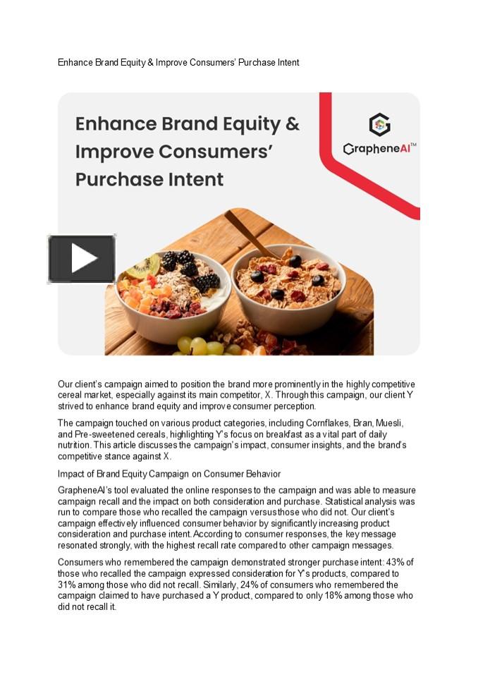 Enhance Brand Equity & Improve Consumers’ Purchase Intent presentation ...