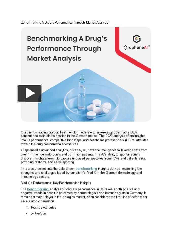 PPT – Benchmarking A Drug’s Performance Through Market Analysis ...