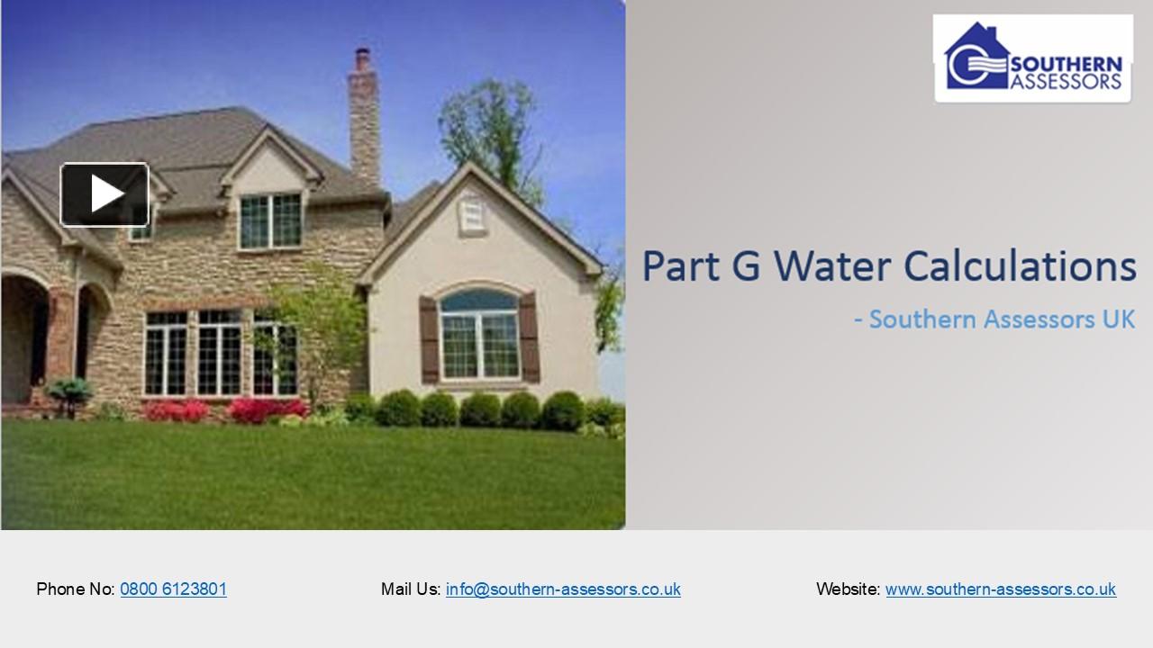 PPT – Part G Water Calculations in UK | Southern Assessors PowerPoint ...