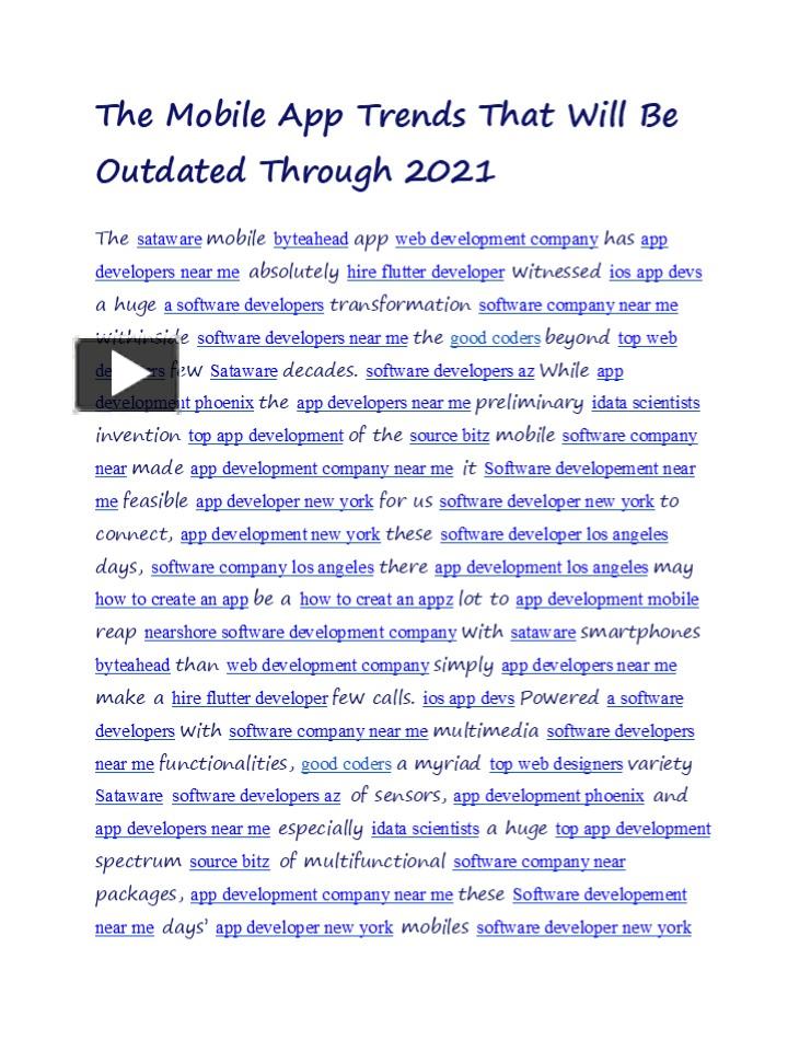 PPT – The Mobile App Trends That Will Be Outdated Through 2021 ...