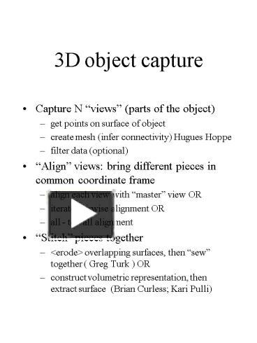 PPT – 3D object capture PowerPoint presentation | free to download - id ...