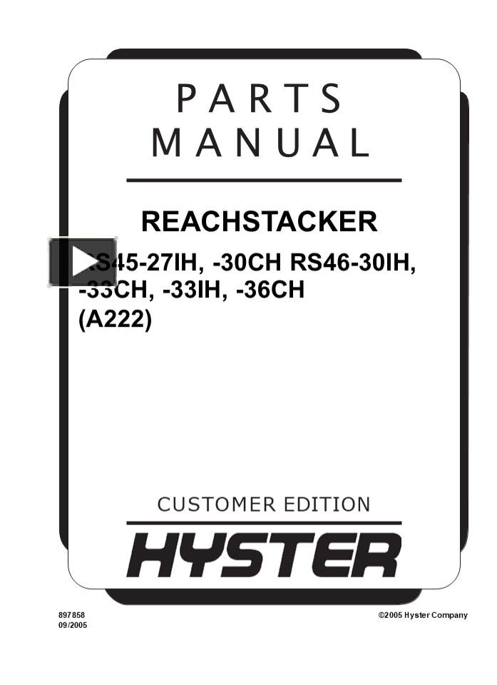 Hyster A222 (RS45-27IH, RS45-30CH, RS46-30IH, RS46-33CH, RS46-33IH ...