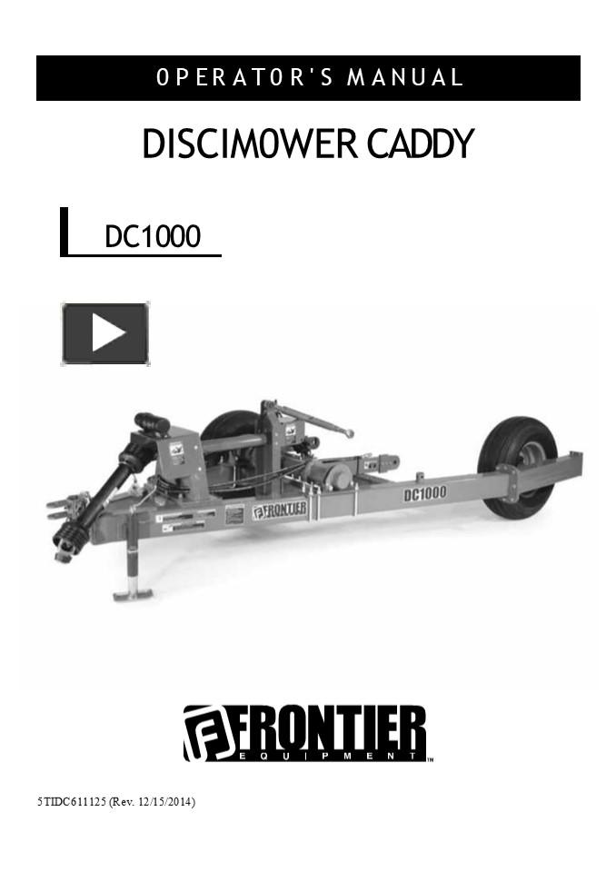 John Deere Frontier DC1000 DiscMower Caddy Operator’s Manual Instant ...