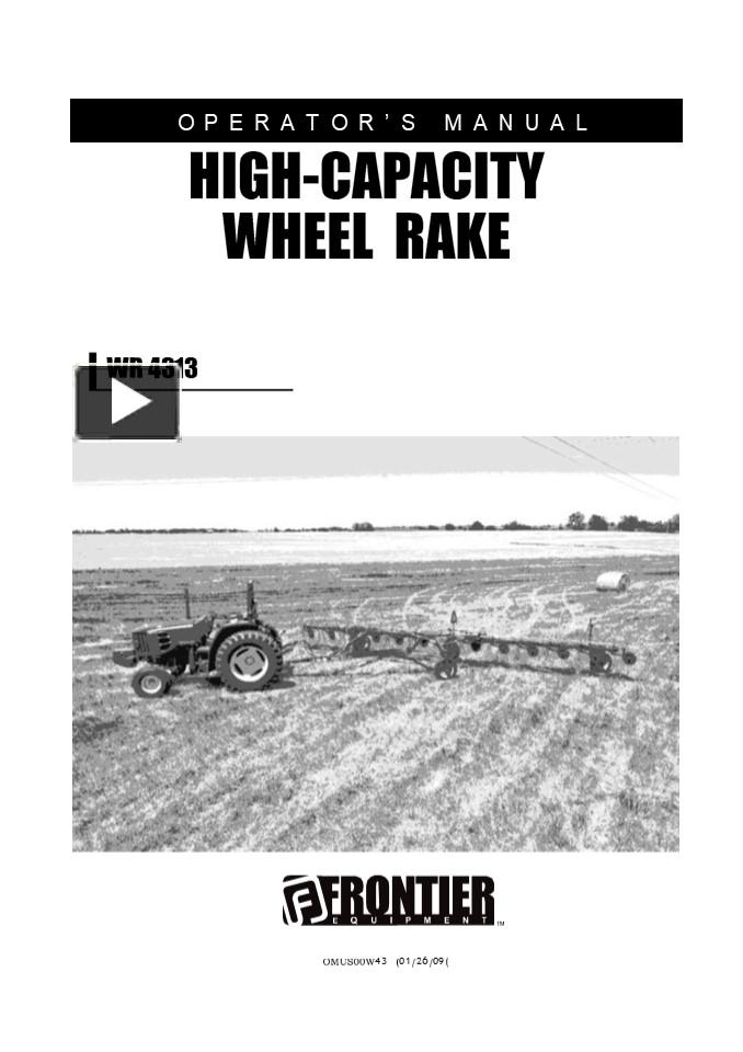 John Deere Frontier WR4313 High-Capacity Wheel Rake Operator’s Manual ...