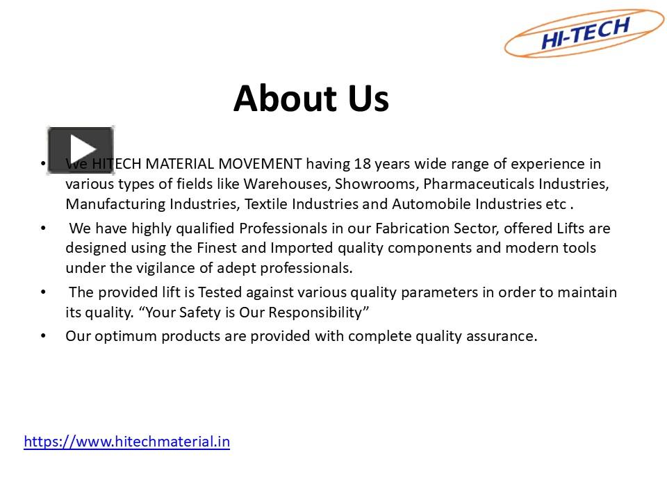 PPT – Hydraulic Industrial Lift Bangalore-Hydraulic Industrial Lift ...