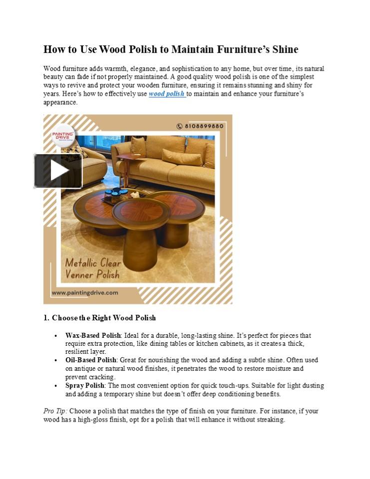How to Polish Wood for a Luxury Look at Home presentation | free to ...