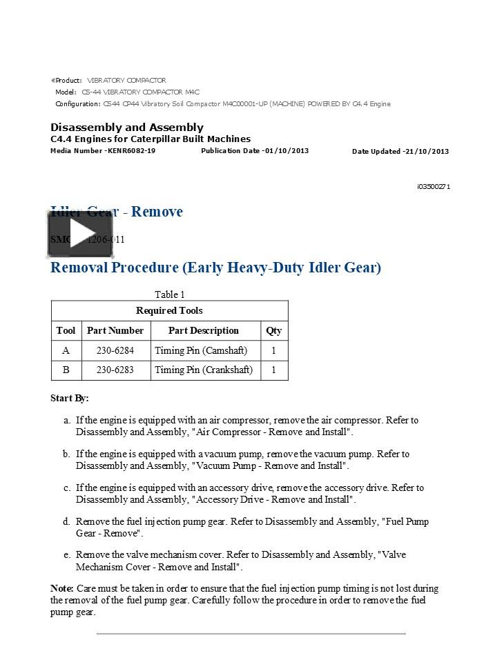 Caterpillar Cat CS44 CP44 Vibratory Soil Compactor (Prefix M4C) Service ...