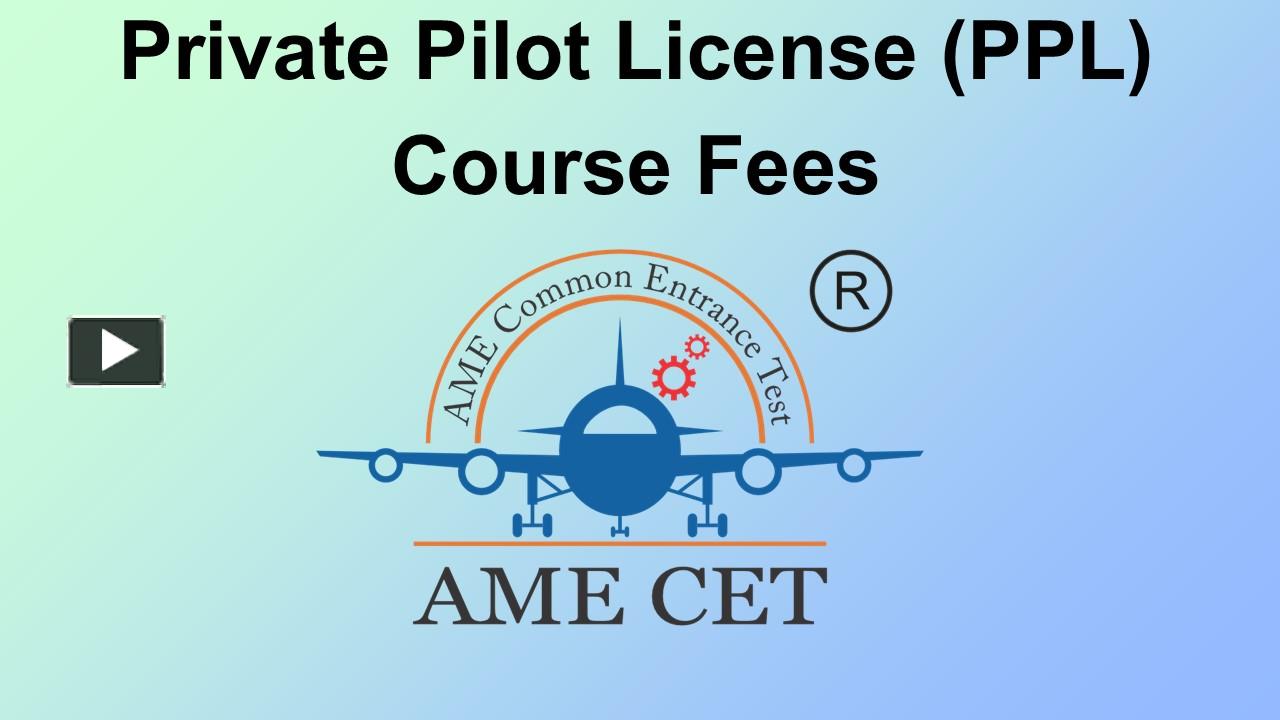 PPT – Private Pilot License (PPL) Course Fees. pilot course fees. fee ...