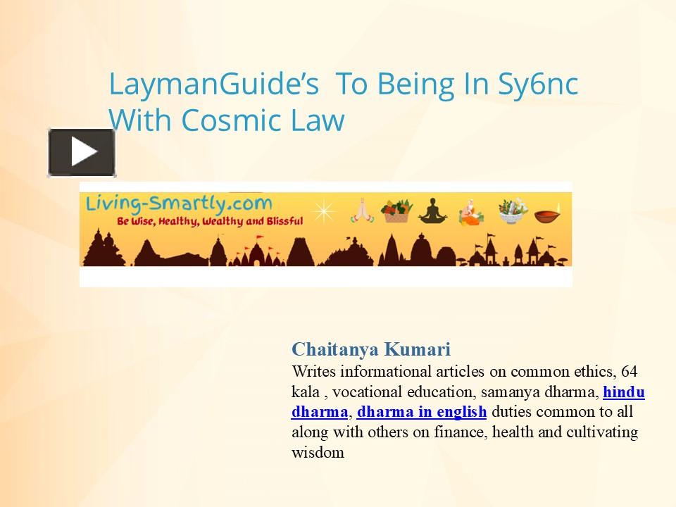 What are Cosmic Order and Cosmic Law? presentation | free to download