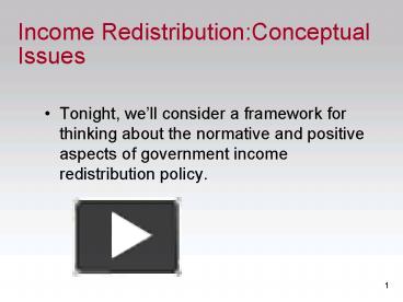 PPT – Income Redistribution:Conceptual Issues PowerPoint presentation ...