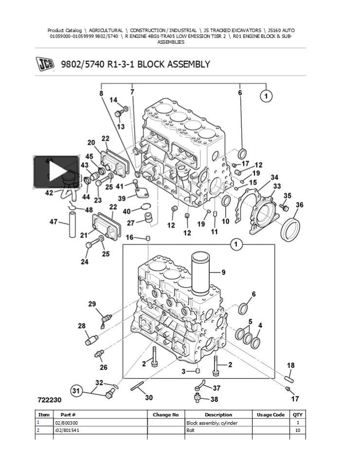 PPT – JCB JS160 AUTO Tracked Excavator Parts Catalogue Manual Instant ...