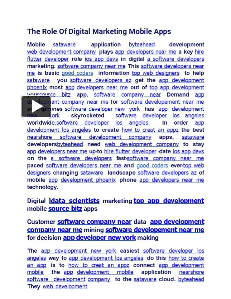 PPT – The Role Of Digital Marketing Mobile Apps PowerPoint presentation ...