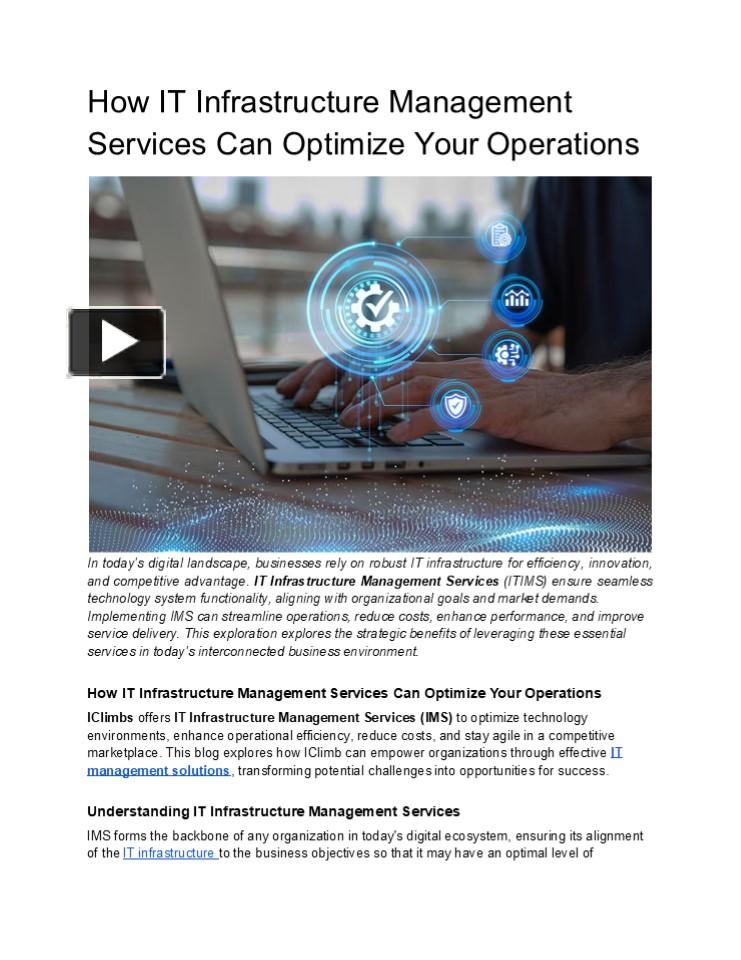 PPT – How IT Infrastructure Management Services Can Optimize Your ...