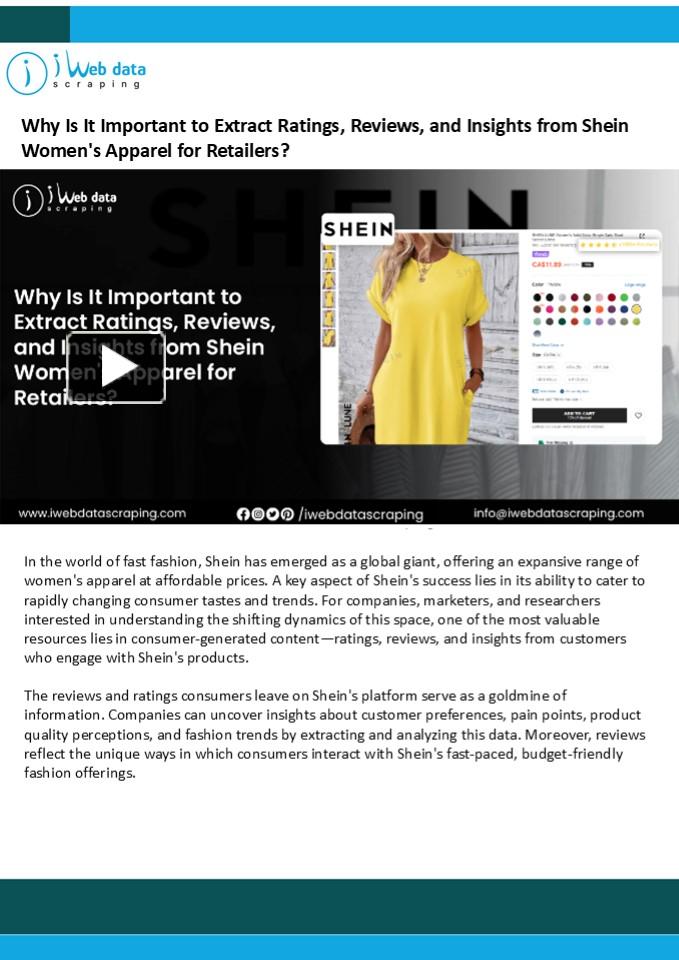 Extract Shein Womens Apparel Ratings, Reviews, and Insights (1 ...