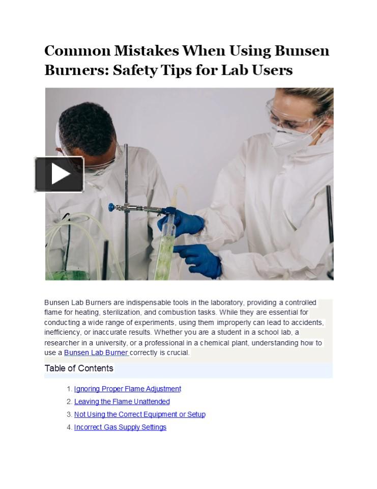 PPT – Common Mistakes When Using Bunsen Lab Burners: Essential Safety ...