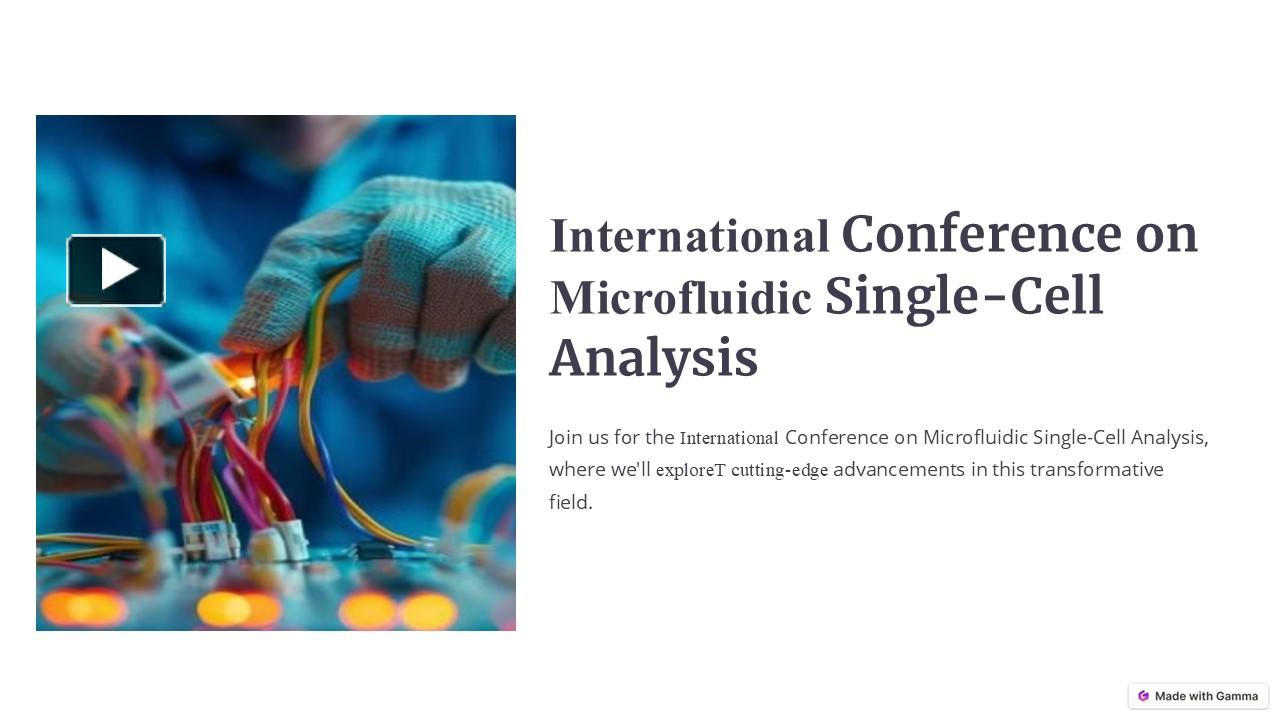Microfluidic Single Cell Conference presentation | free to download