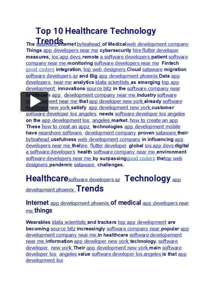 PPT – Top 10 Healthcare Technology Trends PowerPoint presentation ...