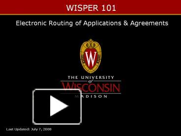 Electronic Routing of Applications presentation | free to view