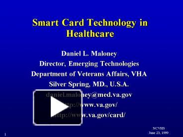 PPT – Smart Card Technology in Healthcare PowerPoint presentation ...
