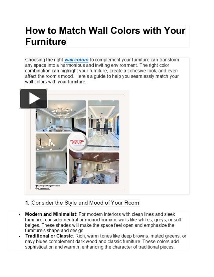 Art of Matching Wall Colors with Furniture: A Complete Guide ...