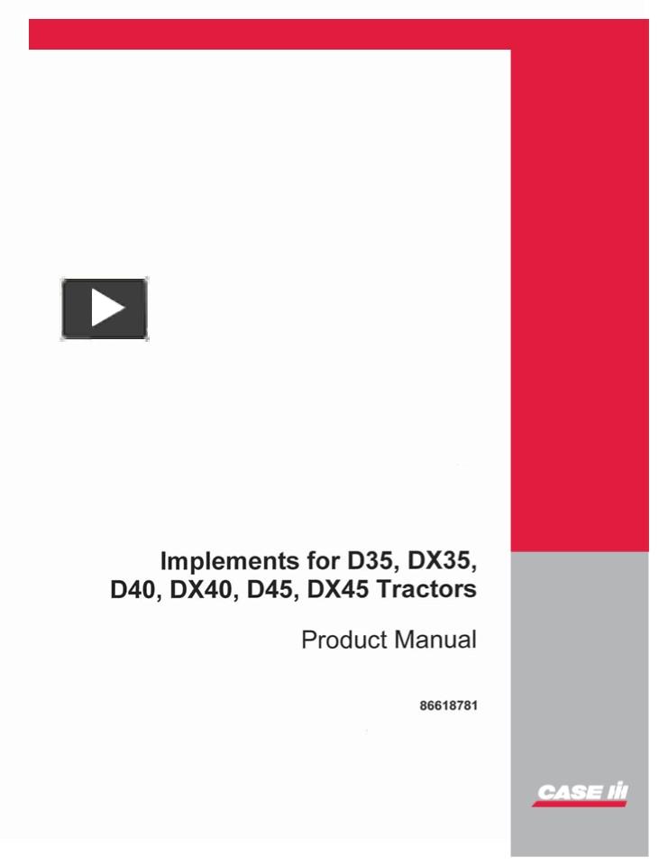PPT – Case IH Implements for D35 DX35 D40 DX40 D45 DX45 Tractors ...