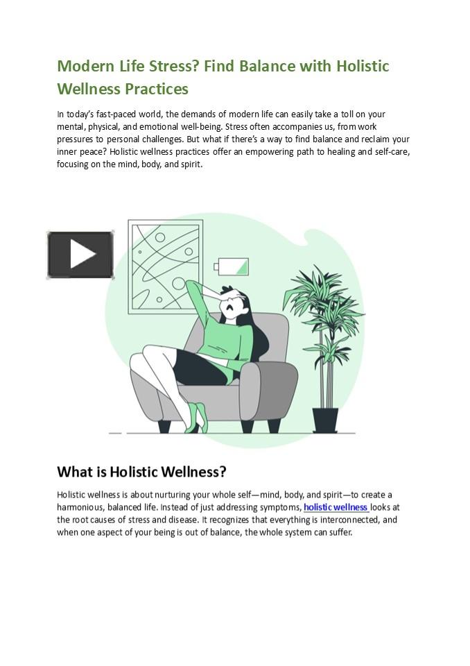 Modern Life Stress? Find Balance with Holistic Wellness Practices ...
