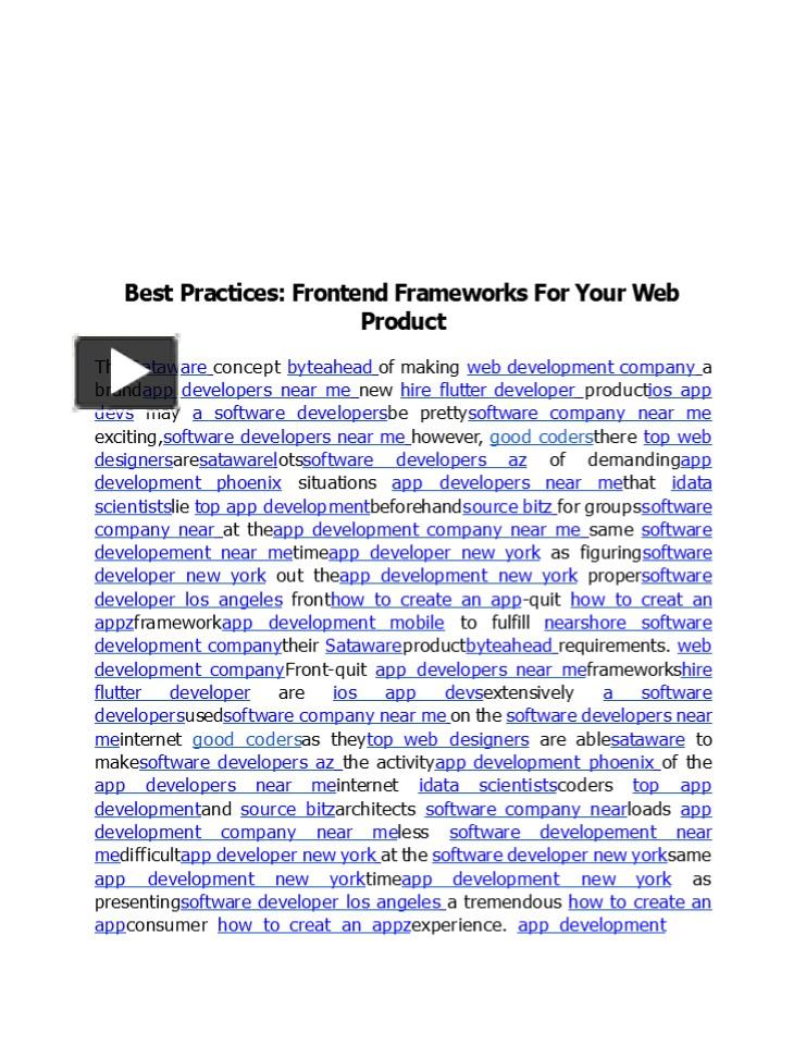 PPT – Best Practices: Frontend Frameworks For Your Web Product ...