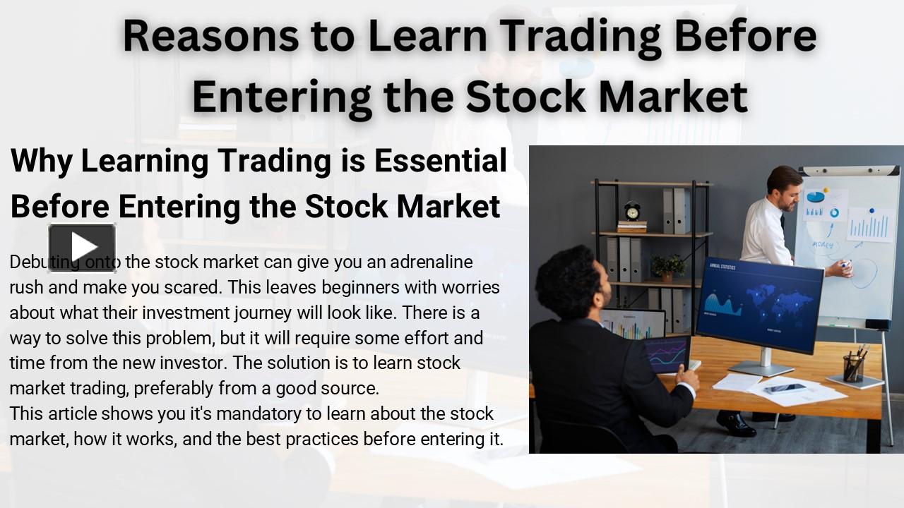Reasons to Learn Trading Before Entering the Stock Market presentation ...