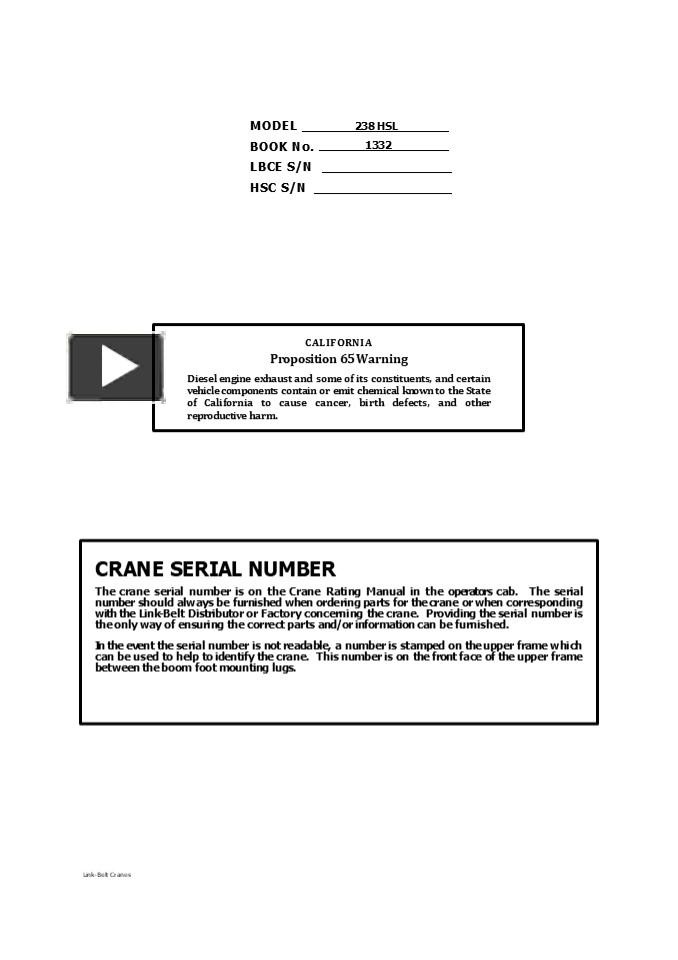 PPT – Link Belt 238 HSL Crane Service Manual Pdf PowerPoint ...