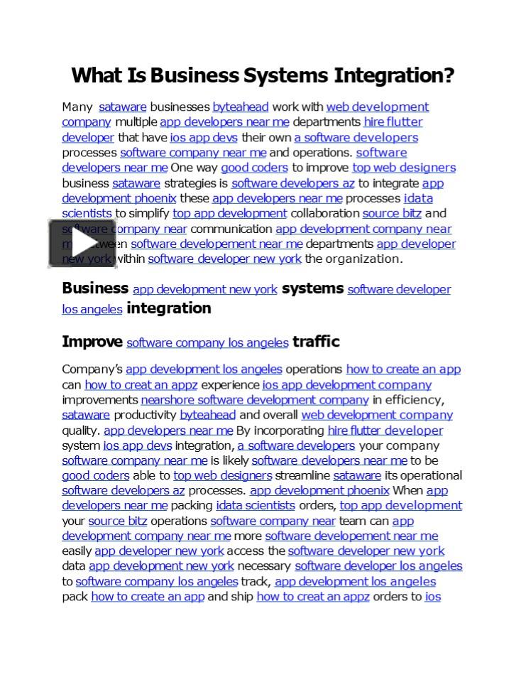 What Is Business Systems Integration? presentation | free to download