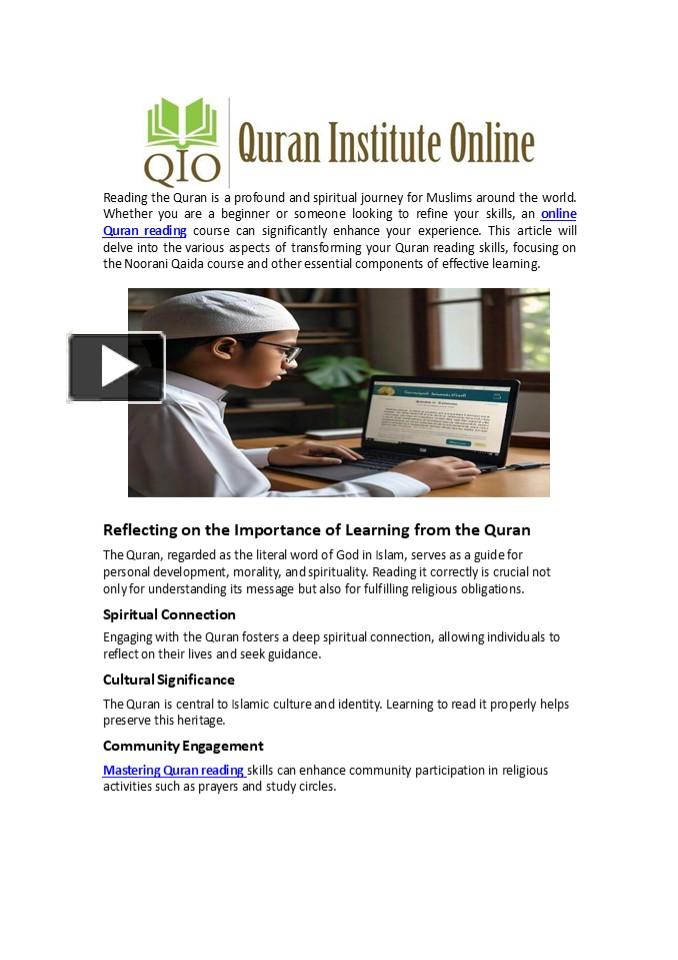 Transform Your Quran Reading Skills: The Ultimate Quran Reading Course ...