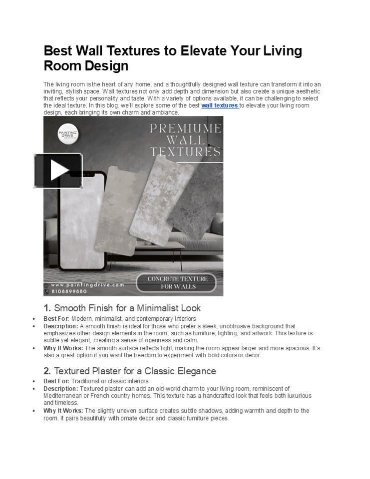 PPT – Transform Your Living Room with Stunning Wall Textures PowerPoint ...