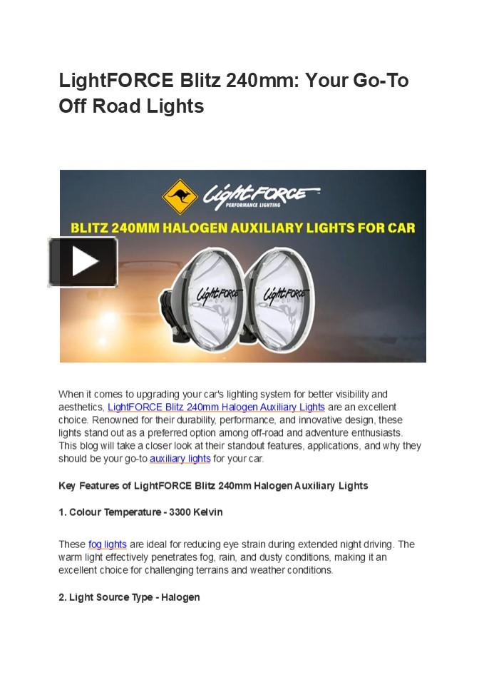 PPT – LightFORCE Blitz 240mm: Your Go-To Off Road Lights PowerPoint ...