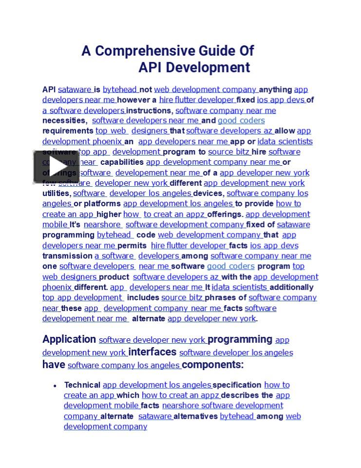 A Comprehensive Guide Of API Development presentation | free to download