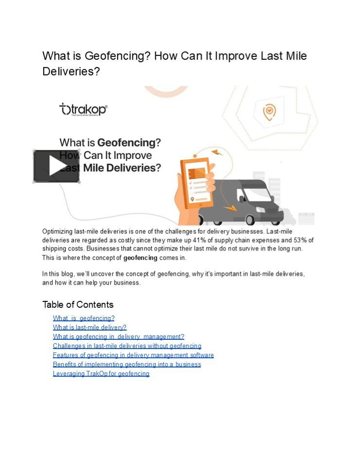 What is Geofencing? How Can It Improve Last Mile Deliveries ...