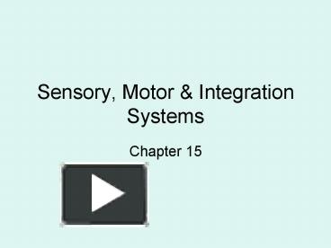 Sensory, Motor presentation | free to view